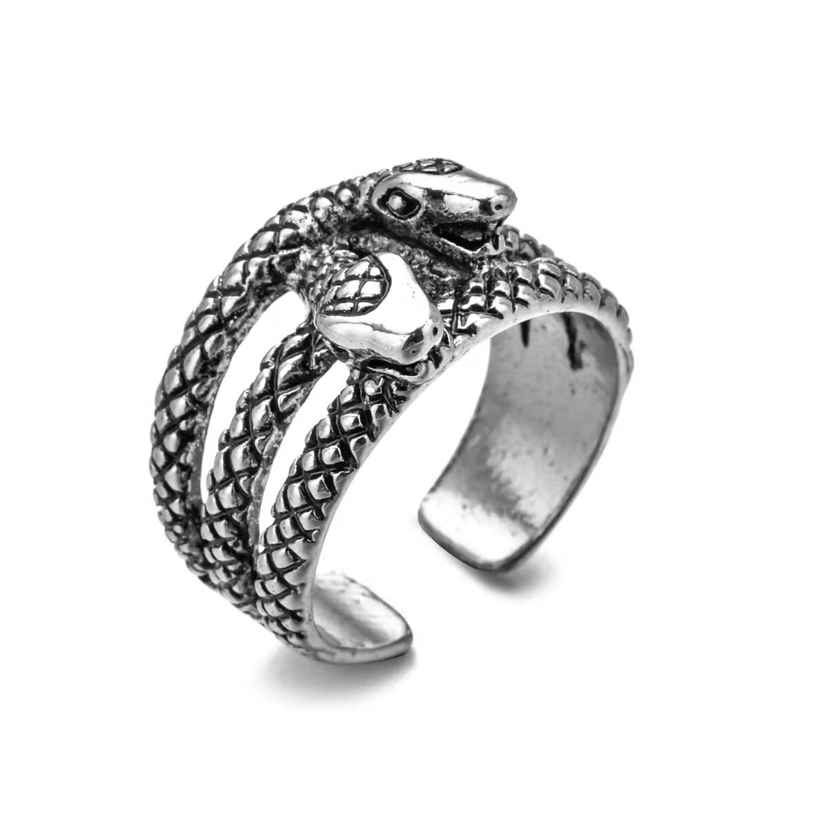 Silver Snake Wrap Around Finger Silver Tone Adjustable Ring | Grailed
