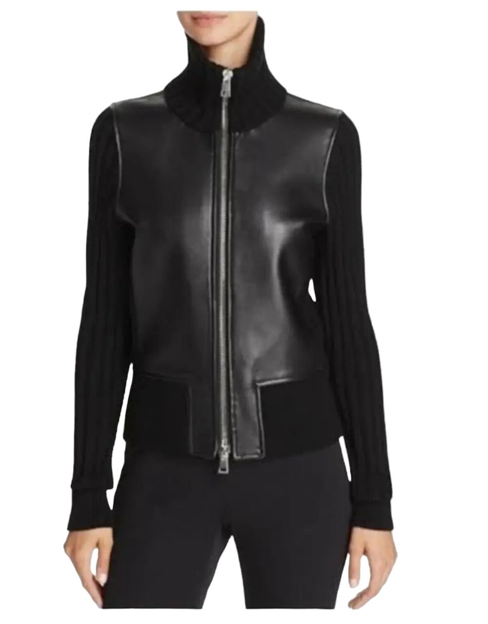 Theory Theory Knit And Leather Jacket | Grailed