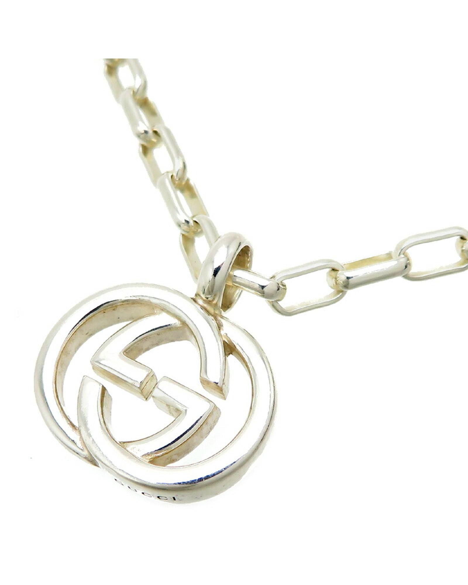 Gucci Silver Chain Link Necklace with Interlocking G Design | Grailed