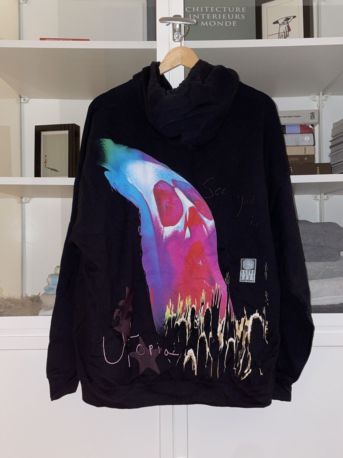 Travis Scott Travis Scott Astrofest Face Melt Hoodie, Black | Grailed