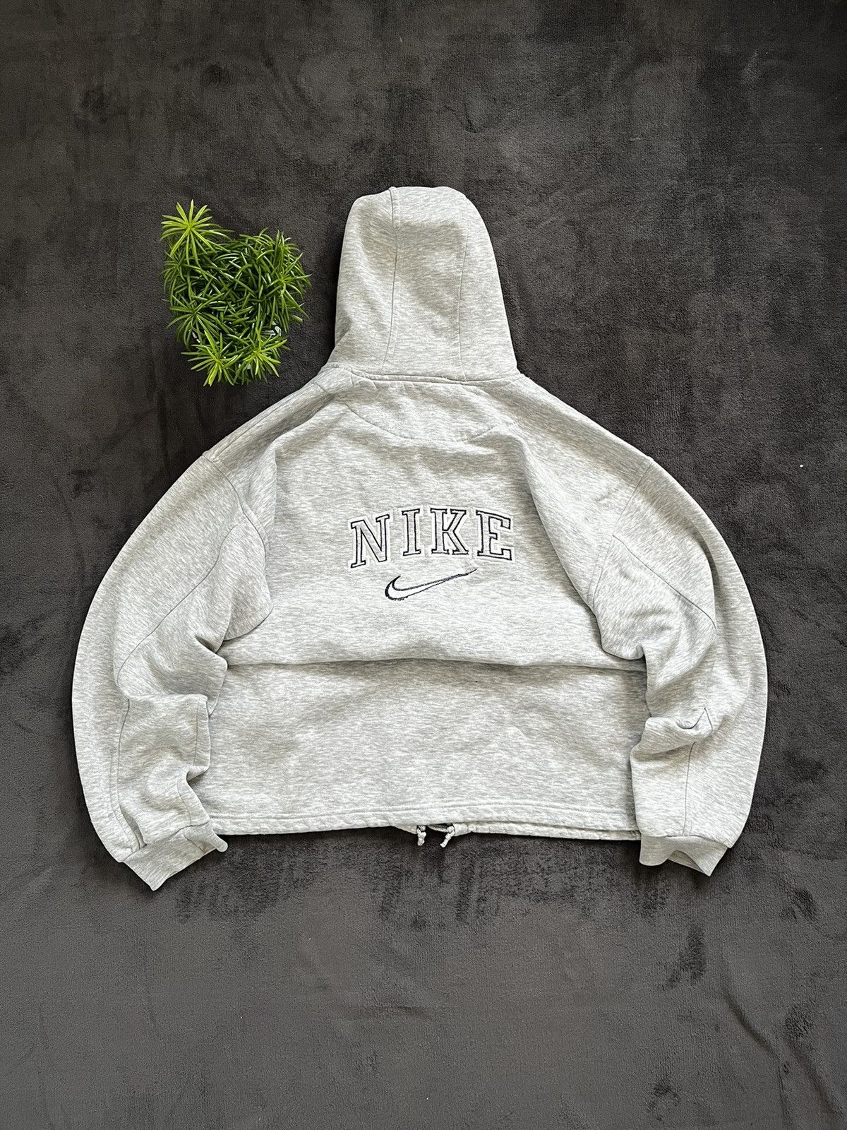 Nike Zip Hoodie Nike Vintage Big Central Logo Swoosh Rare 90s Y2K | Grailed