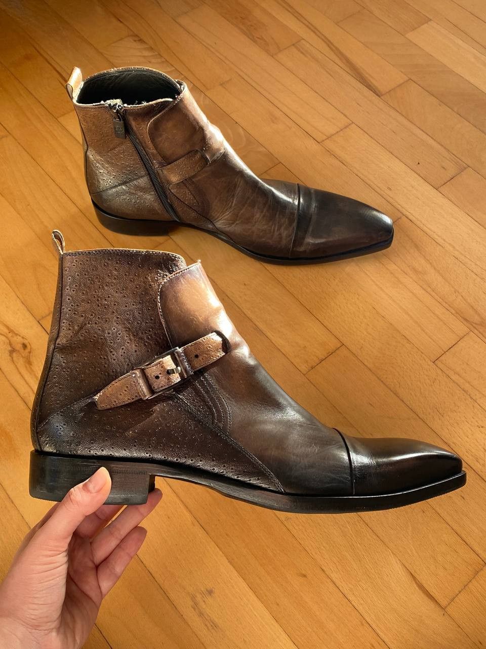 Avant Garde × Jo Ghost Jo Ghost Italian Ostrich Leather Ankle Combat ...