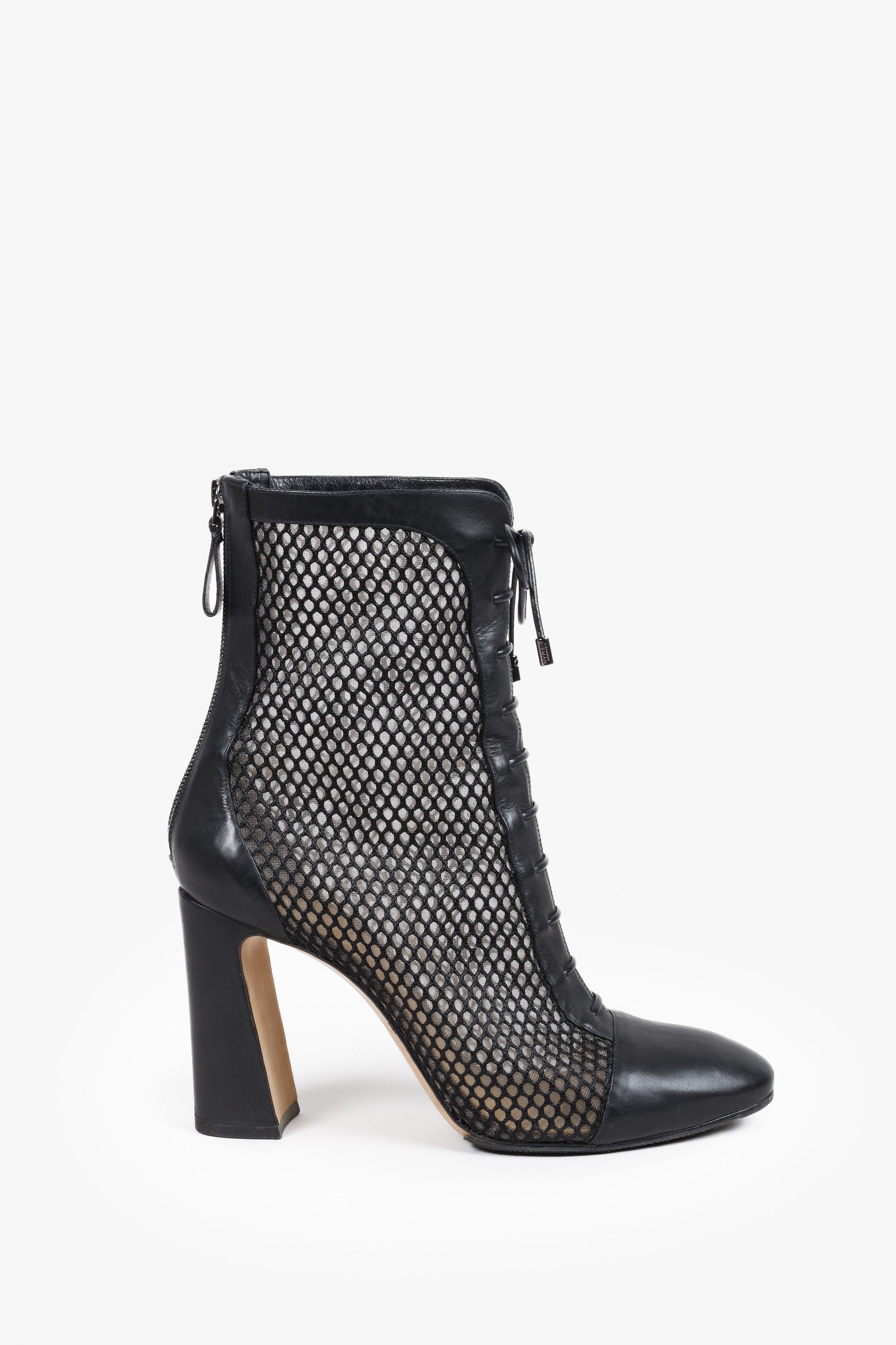 Alexandre Birman Alexandre Birman Black Mesh Block Heel Booties | Grailed
