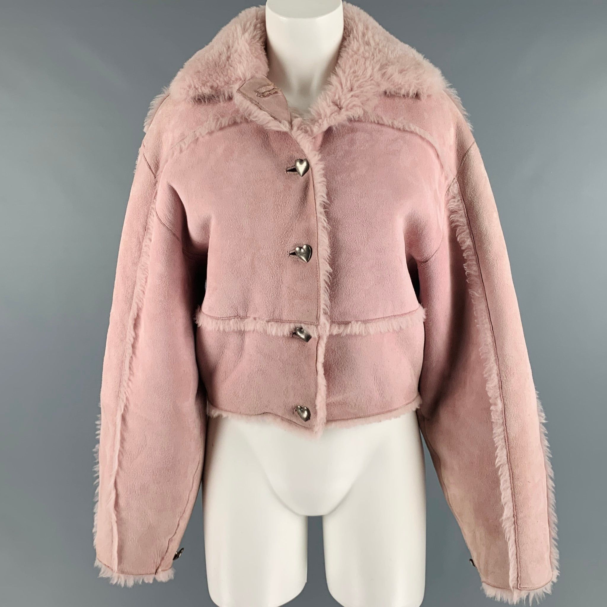 Saks Potts Pink Shearling Short Jacket | Grailed