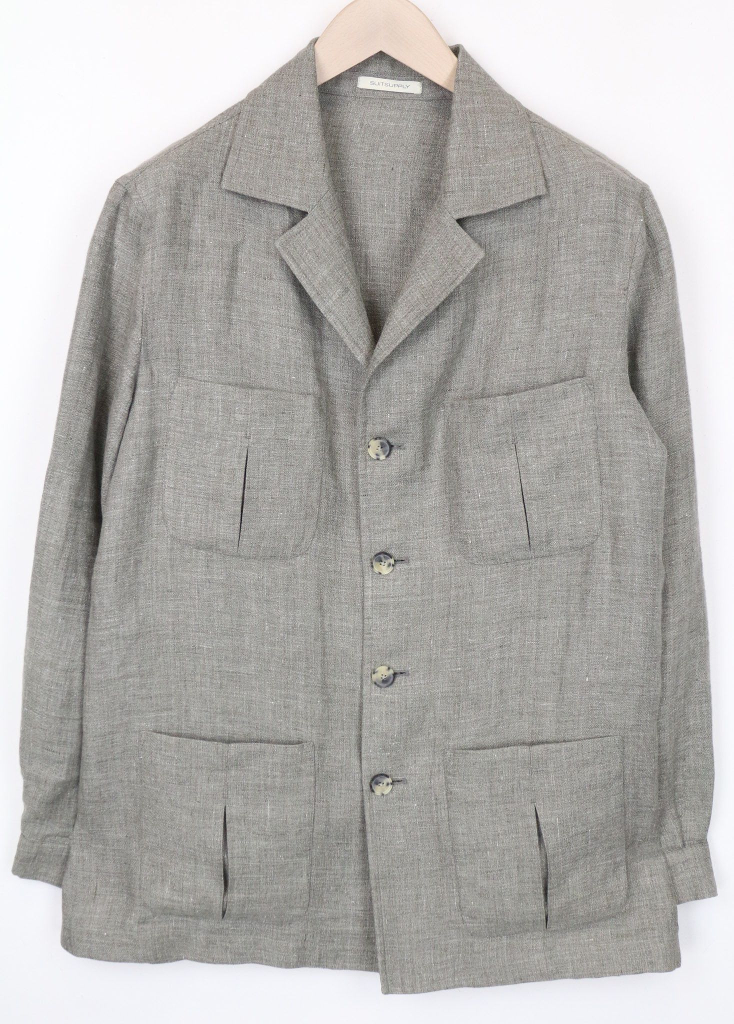 Suitsupply SAHARA UK38R Green Slim Melange Linen Un Jacket 71606 | Grailed