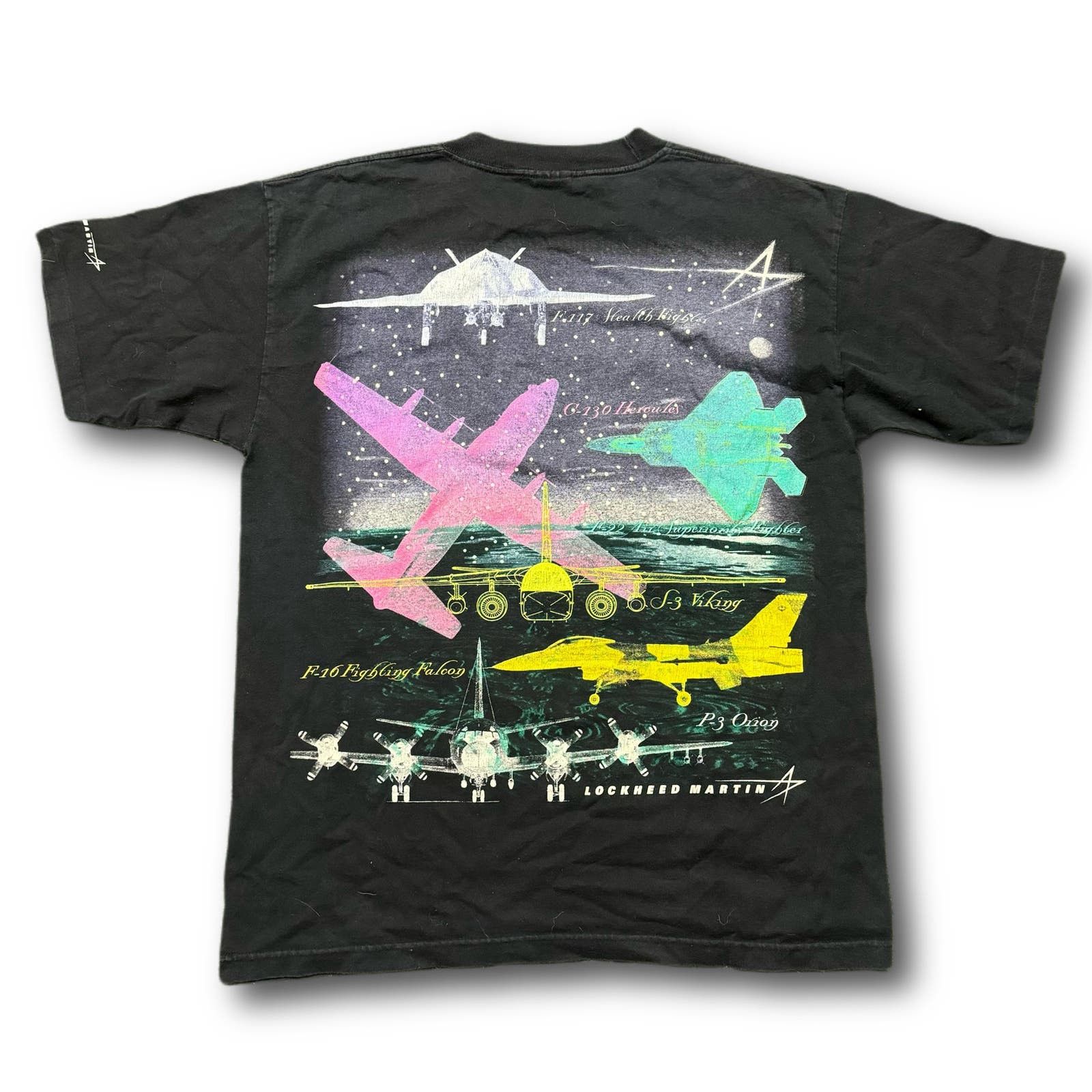 Vintage Lockheed Martin 90s Vintage Gloveral AOP Fighter Jet T Shirt ...