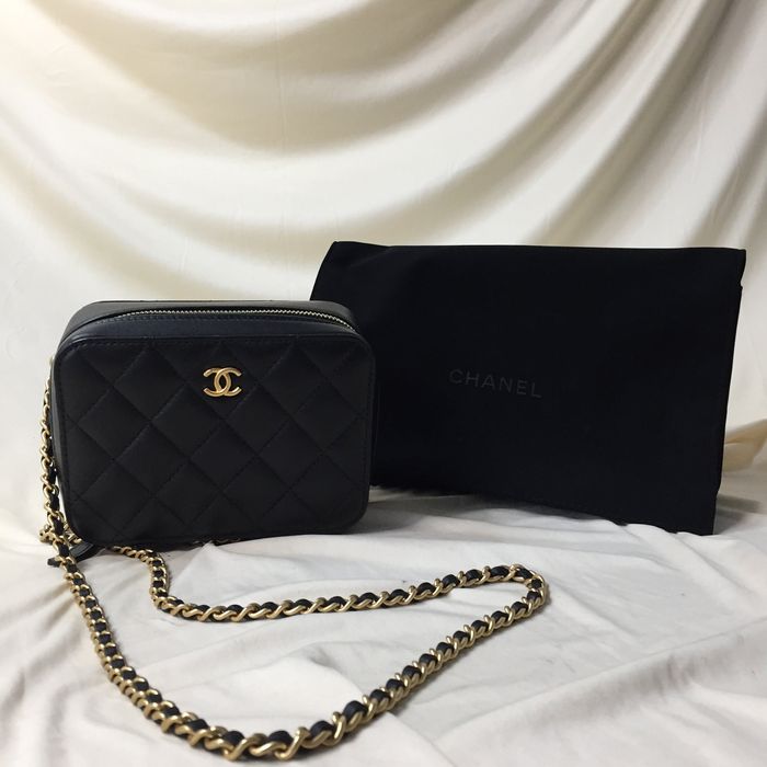 Chanel Chanel Black Lambskin Gold Ball Zippy Chain Bag Sku# 59194 | Grailed