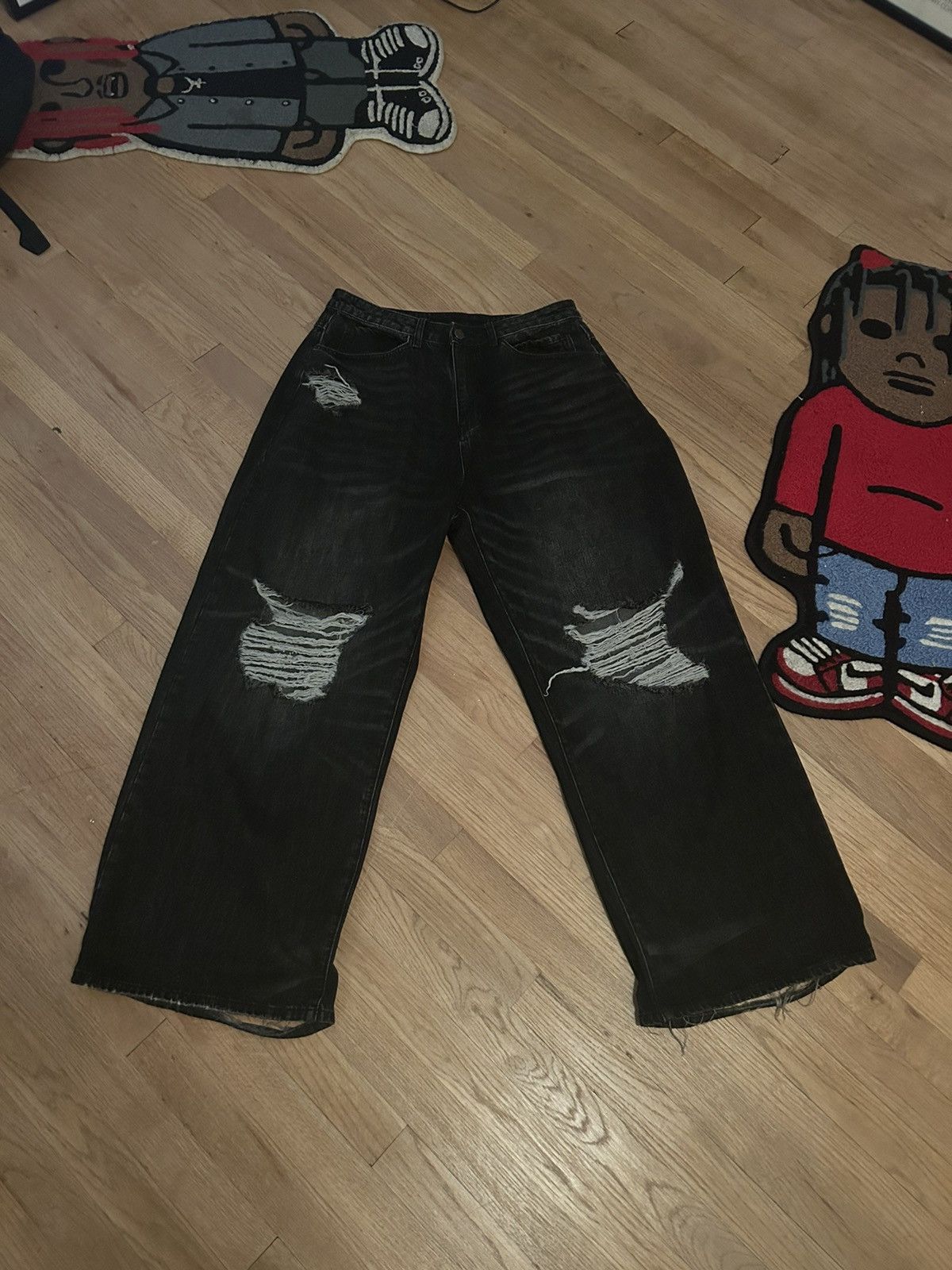 Designer ryan lim baggy distressed denim | Grailed