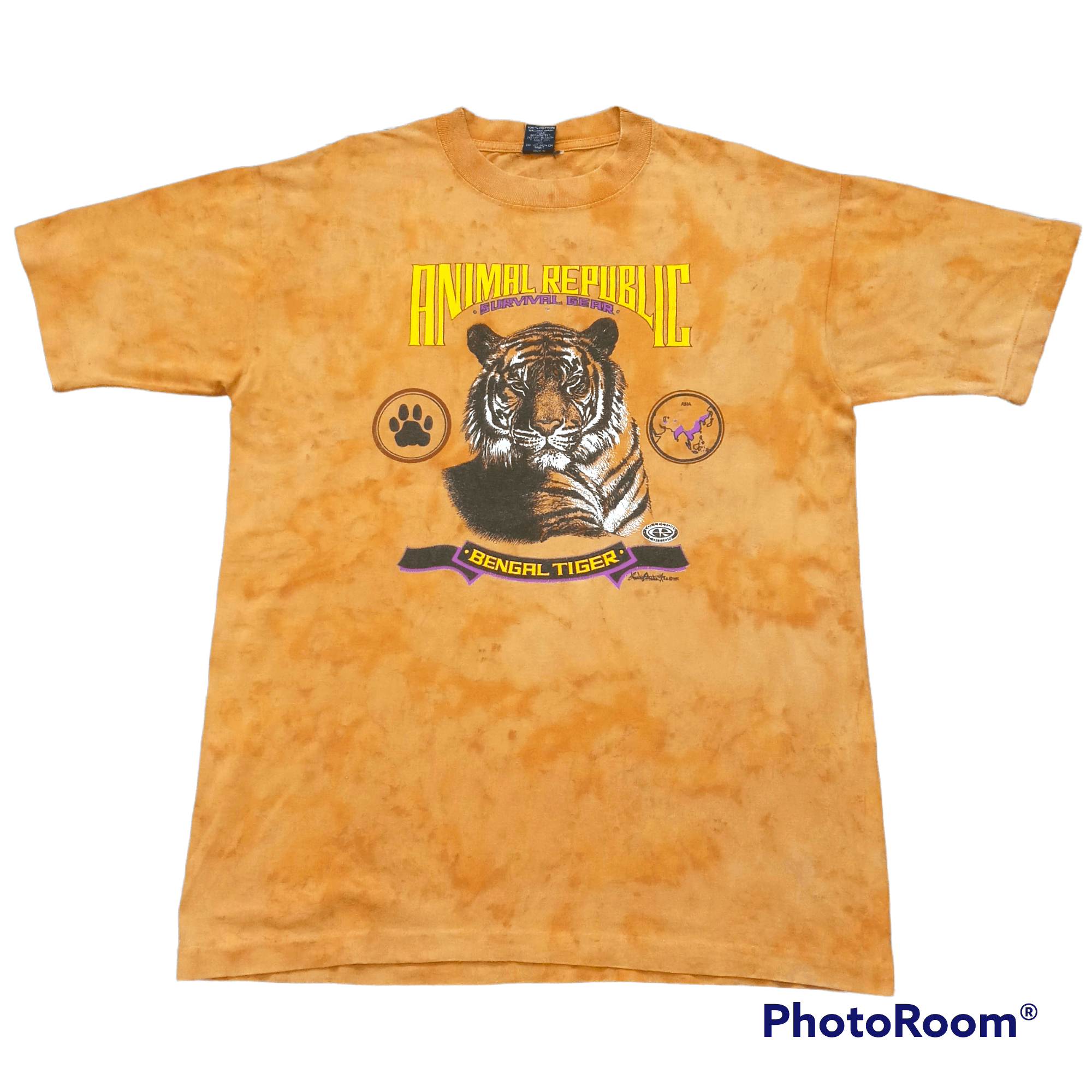 Vintage 90s Animal Republic Survival Gear Bengal Tiger Tye Dye Shirt ...
