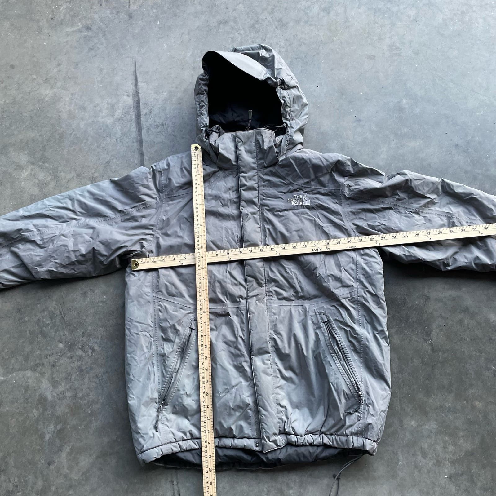 Vintage THENORTHFACE GREY GOOSE DOWN PUFFER JACKET LARGE | Grailed