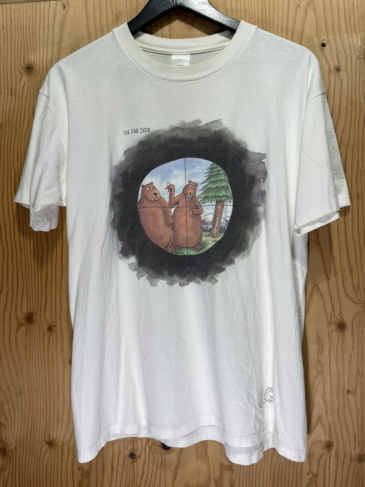 Made In Usa × Vintage Vintage The Far Side Bears scope joke tee comic ...