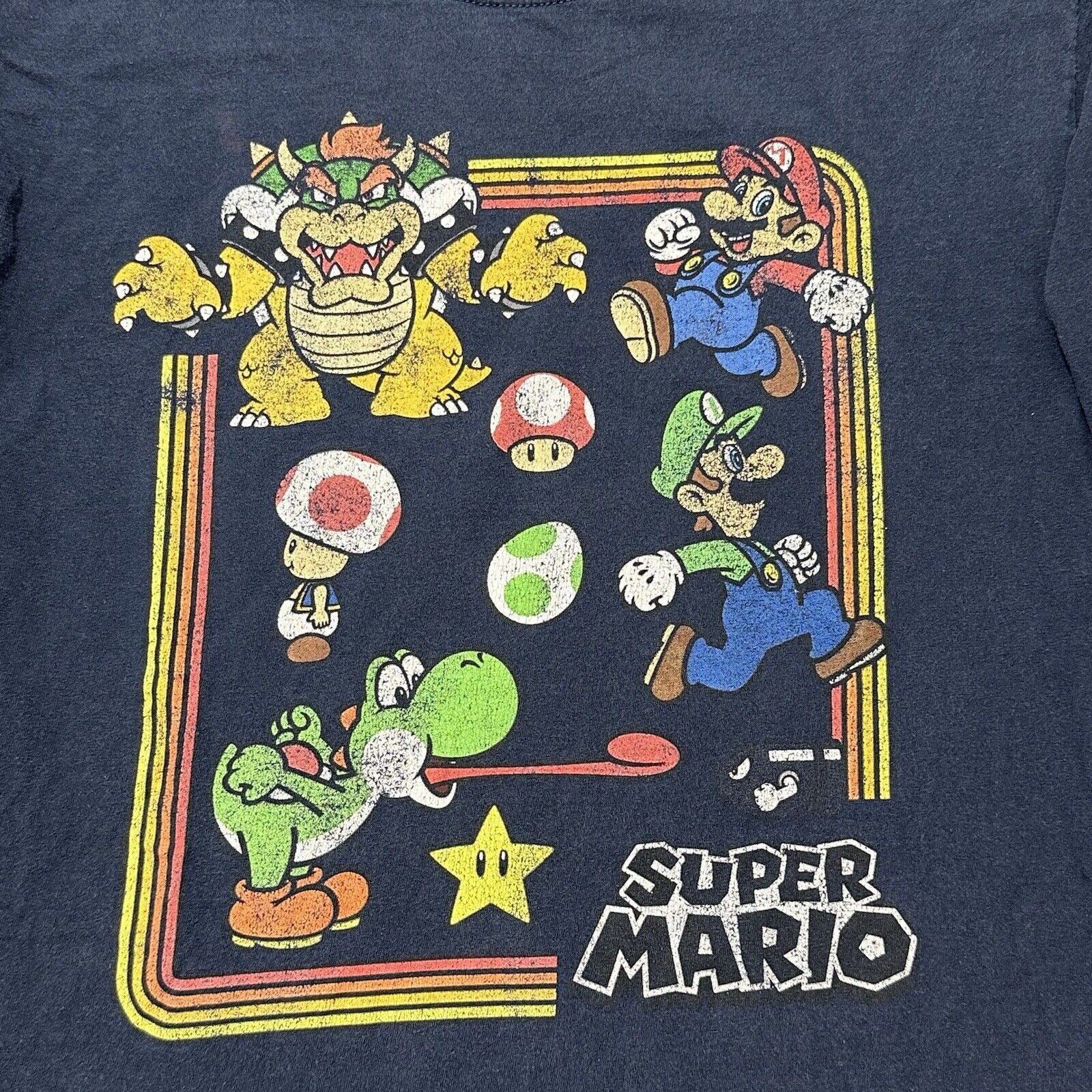 Nintendo Super Mario Medium Navy Blue Mario Luigi Graphic T Shirt | Grailed