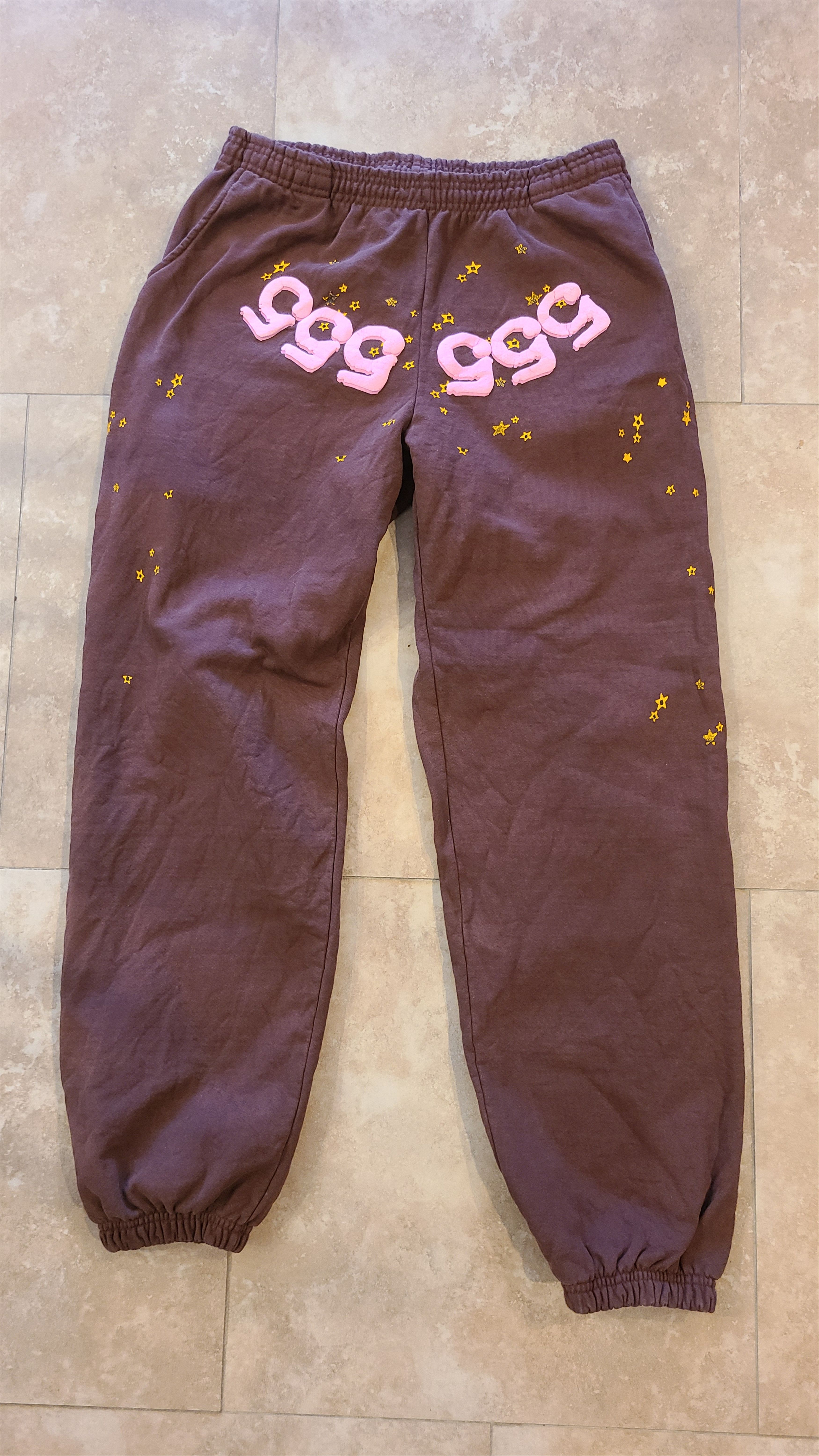 Spider Worldwide Sp5der 555 angel number brown sweatpants | Grailed