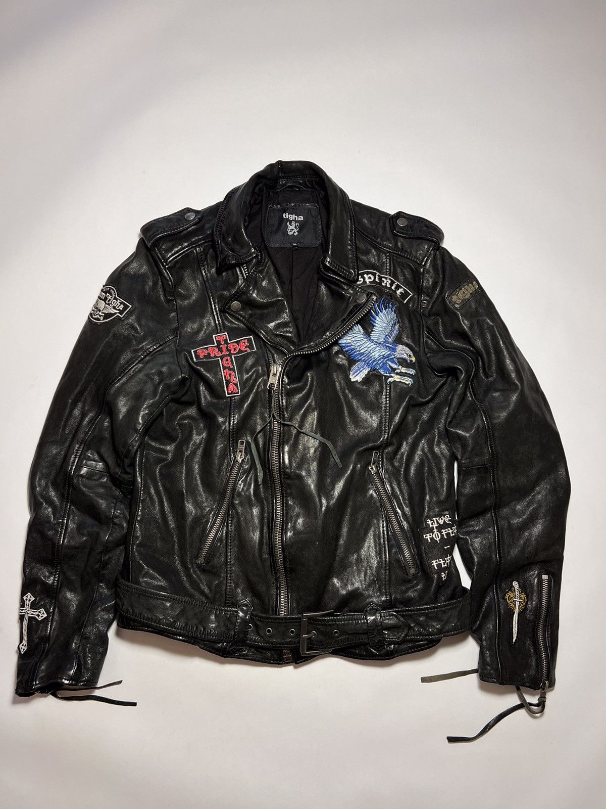 Avant Garde × Leather Jacket × Vintage Vintage Avant Garde Tigha ...