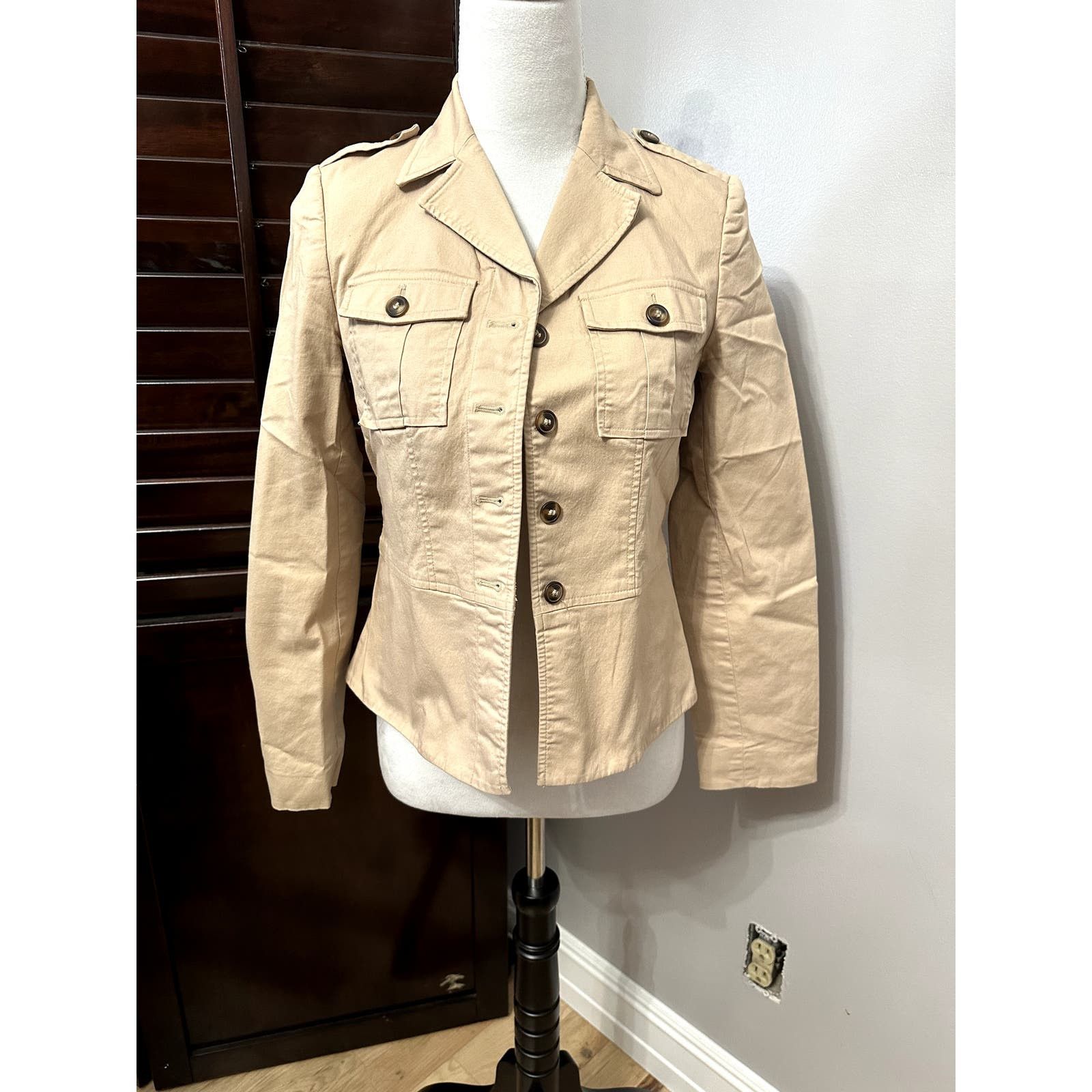 Other Apostrophe Jacket Beige Buttons Epaulettes Collared Flap 2 | Grailed