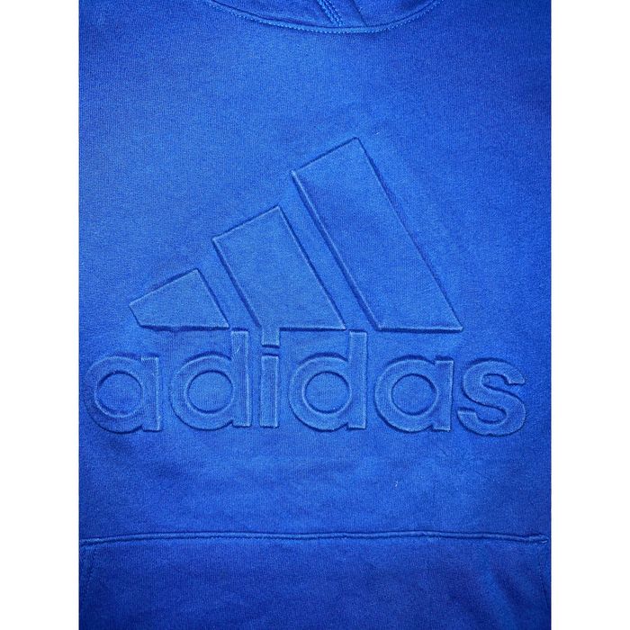 Adidas Blue embossed adidas original hoodie | Grailed