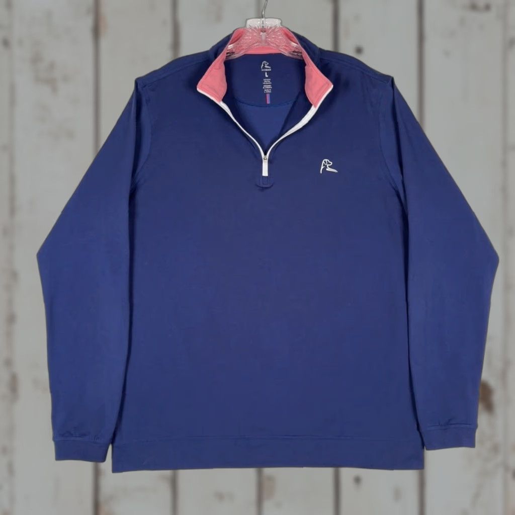 Vintage RHOBACK Performance Quarter Zip Pullover Navy Blue/Pink - Men’s ...