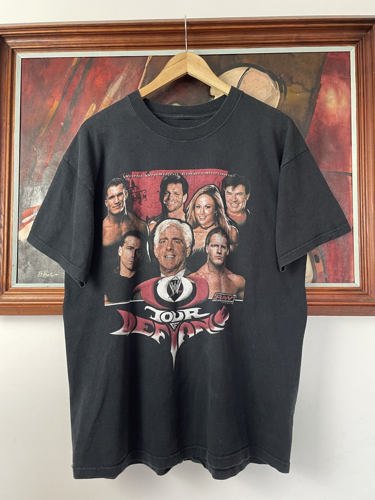 Band Tees × Vintage × WWE Vintage Y2k RAW Tour Wrestling WWE Tee John ...