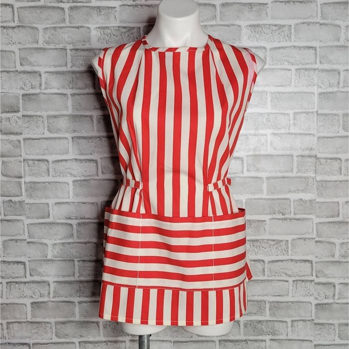 Vintage Vintage 1970s S&H Uniforms - Red & White Stripe Apron Smock ...