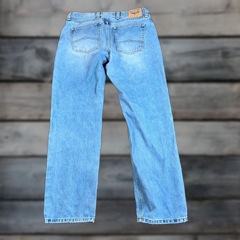 Vintage Mens Diamond Gusset Straight Leg Jeans Extra Large XL Light ...