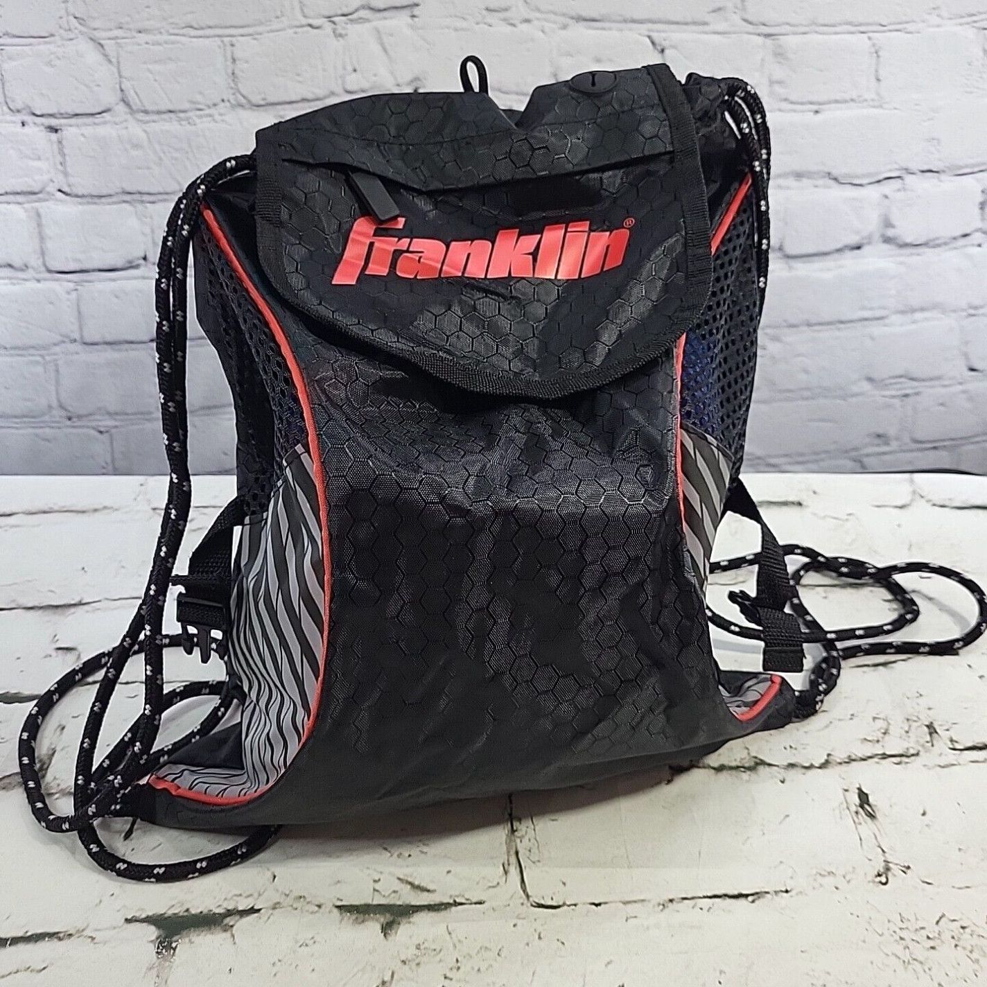 Vintage Franklin Deluxe Sport Sack String Backpack Black Red | Grailed