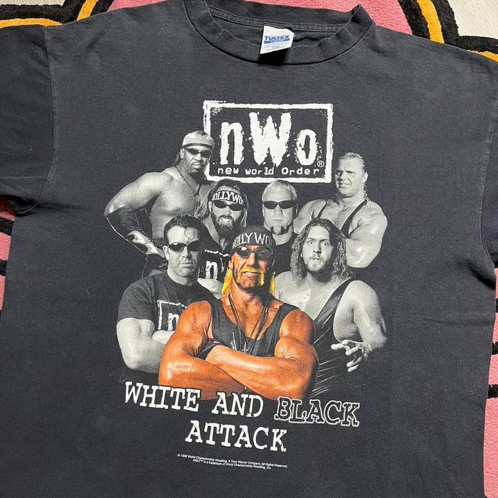 Vintage Vintage 90’s WCW NWO White & Black Attack Graphic T-shirt | Grailed