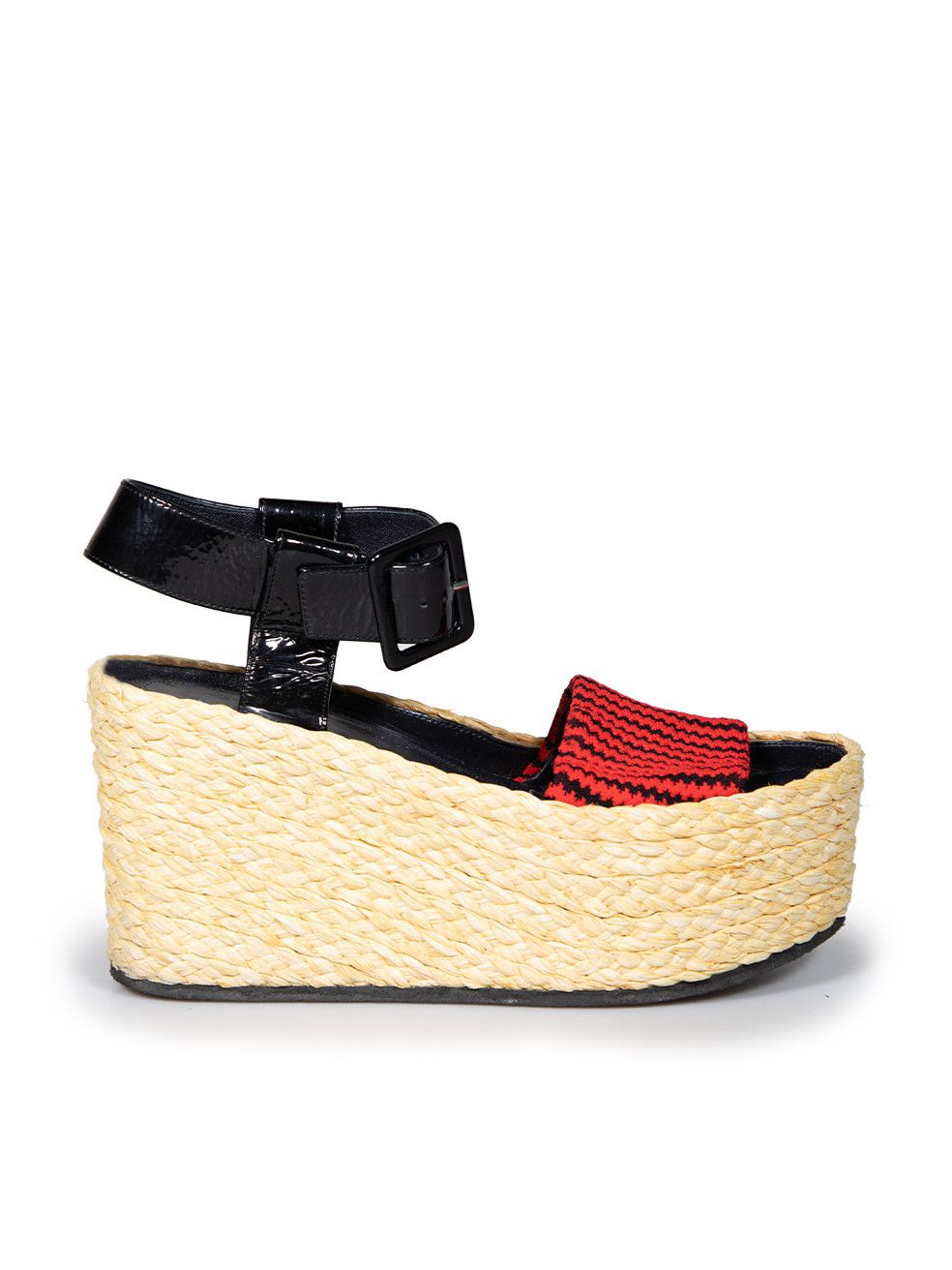 Celine Raffia Platform Wedge Sandals | Grailed