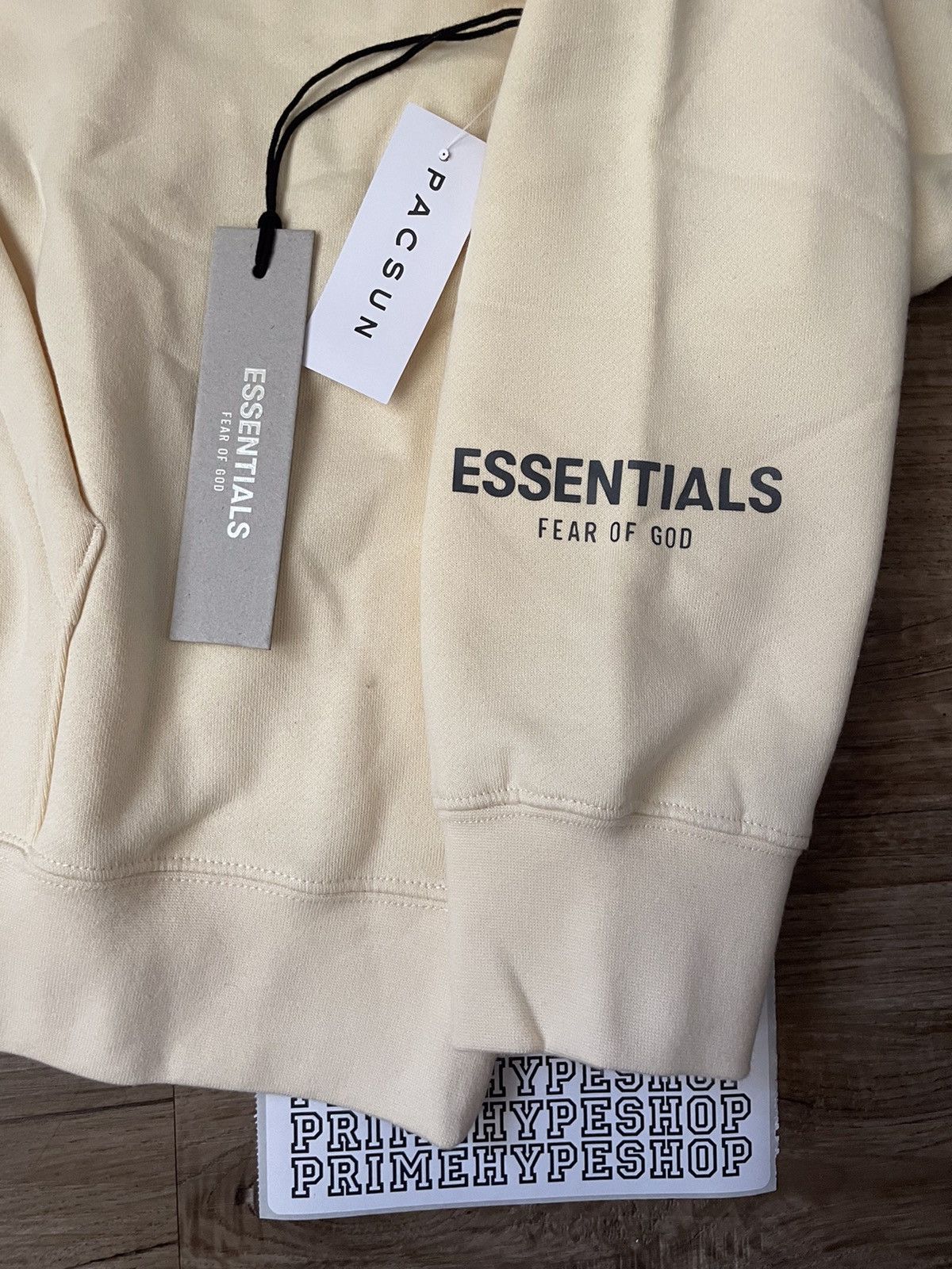Essentials × Fear of God × Streetwear Fear of God Essentials Hoodie Cream SS20 size M | Grailed