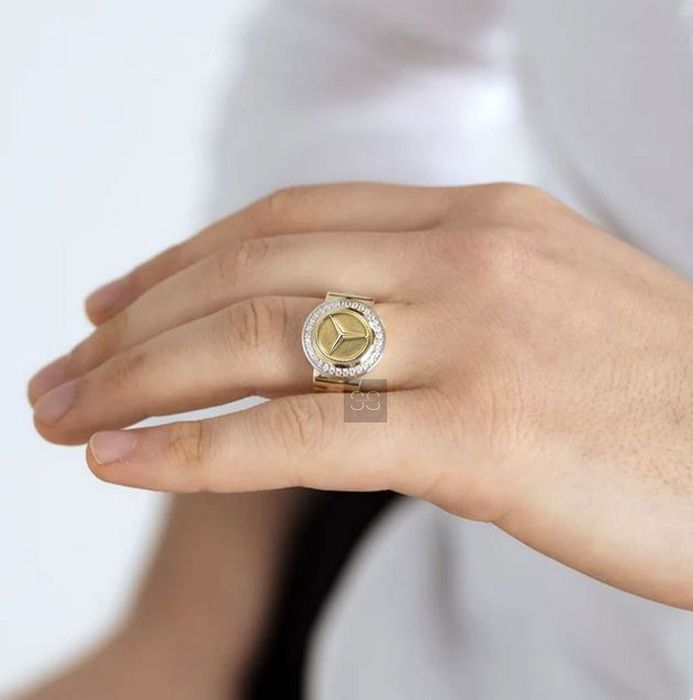 Handmade Vintage 18K Gold, Mercedes Benz Statement Ring, | Grailed