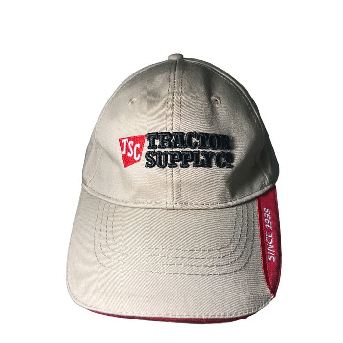 Vintage TSC Tractor Supply Co 1938 Sport Beige Red Black Cap Hat Lid ...
