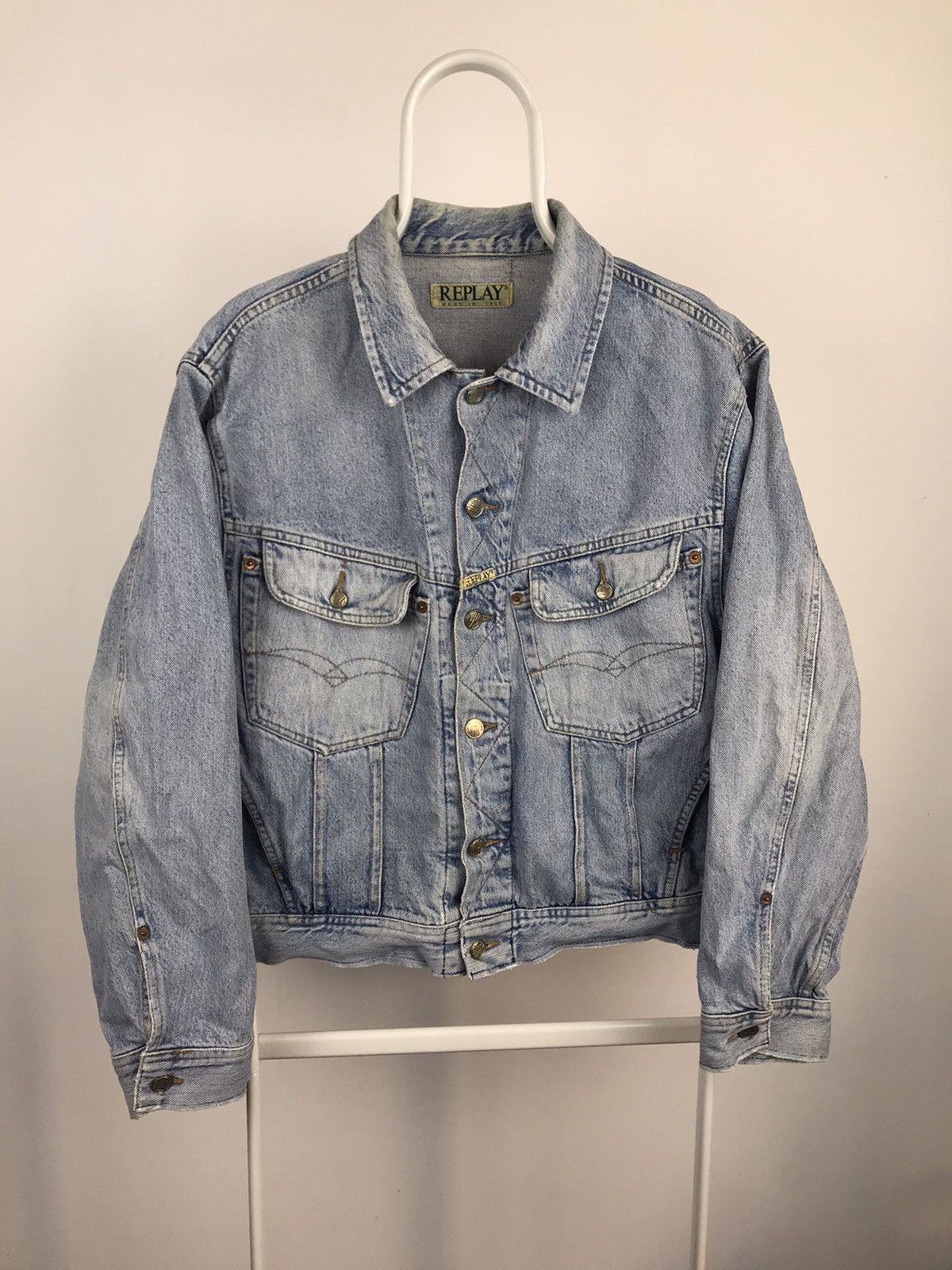 Rare × Replay × Vintage Vintage Replay Blue Denim Faded Jacket Made in ...