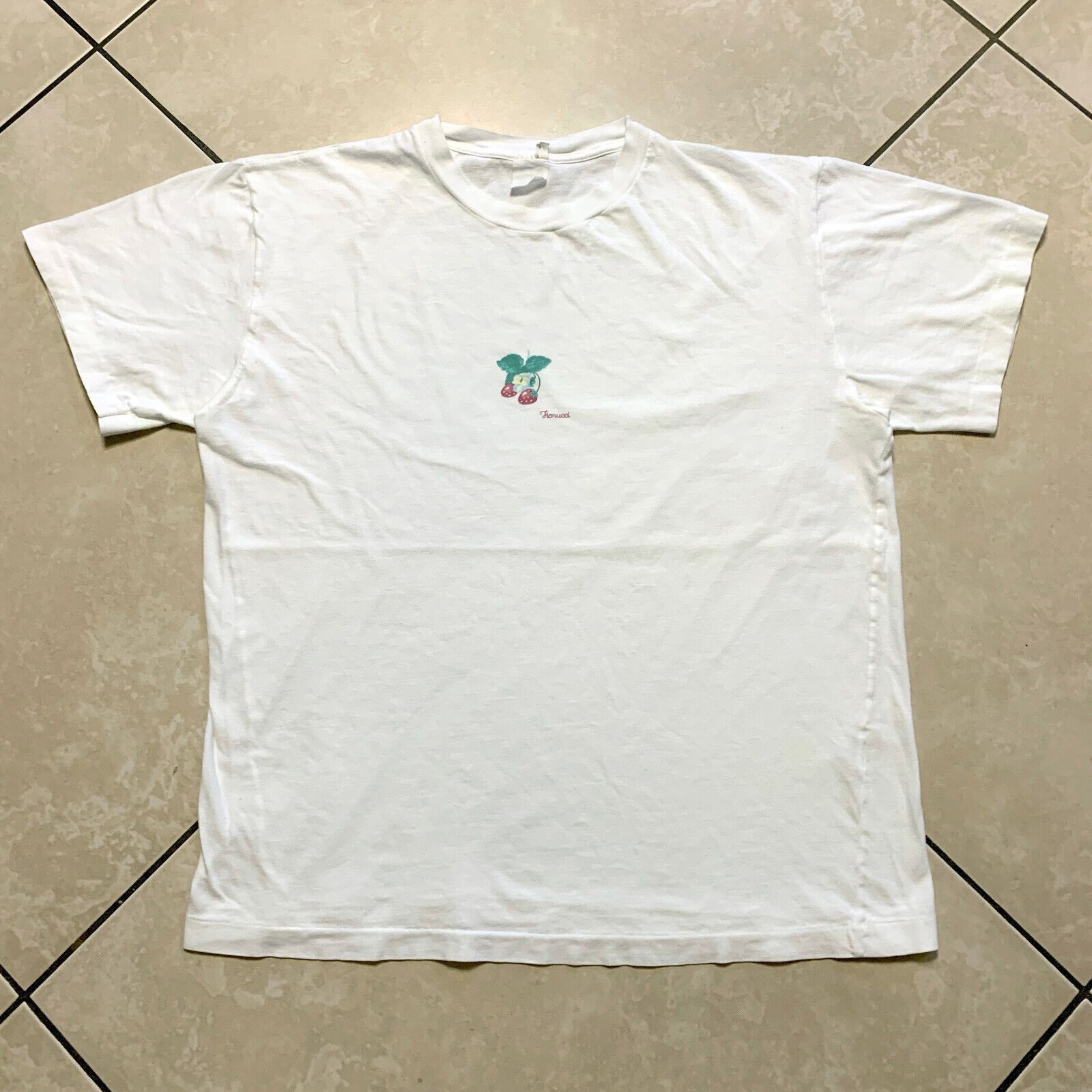 Fiorucci RARE Vintage 80s FIORUCCI Tiny Strawberries Art T-Shirt Medium VTG Single Stitch | Grailed