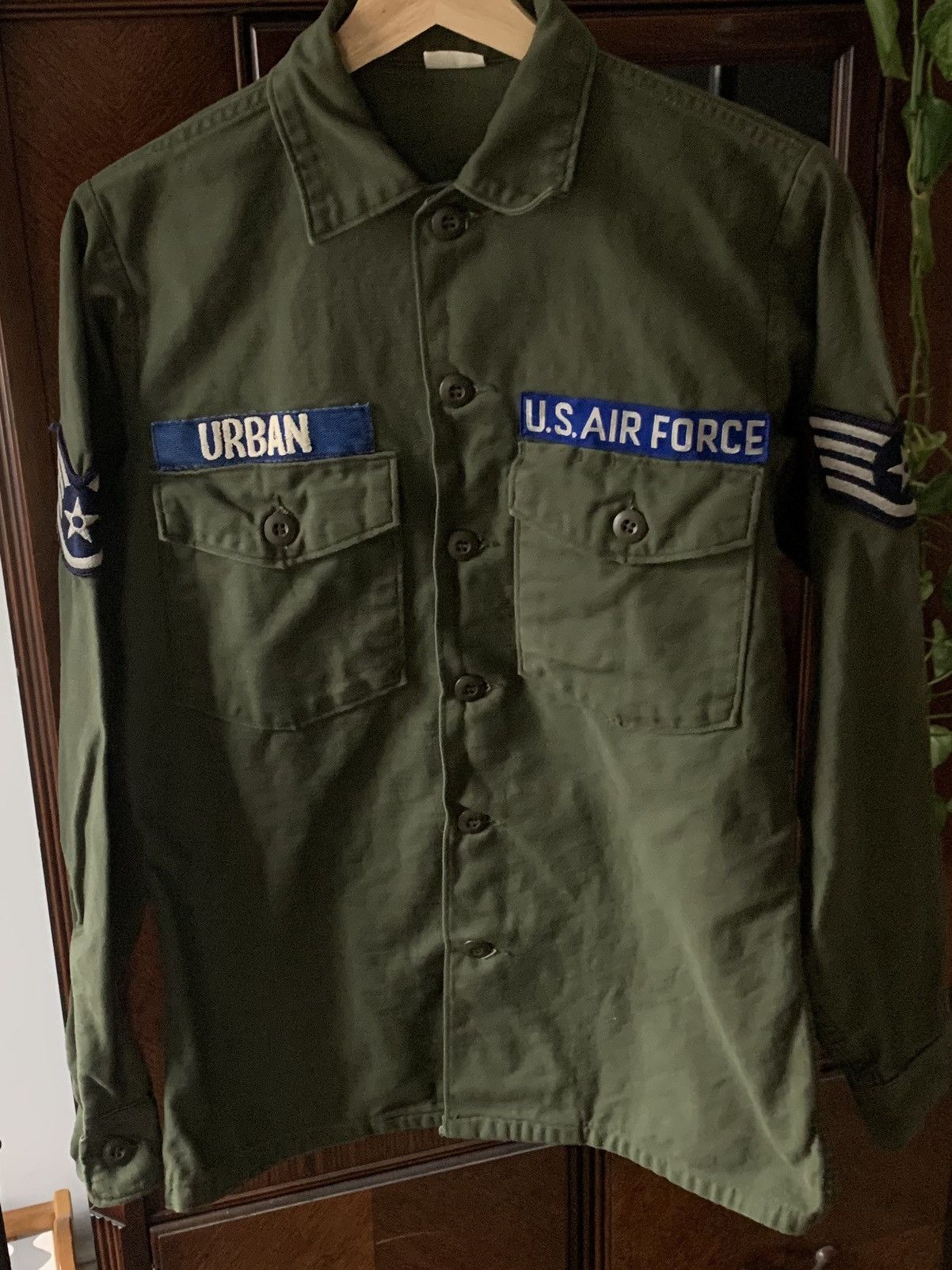 Vintage 1970s Vietnam USAF OG 107 Sateen Shirt | Grailed