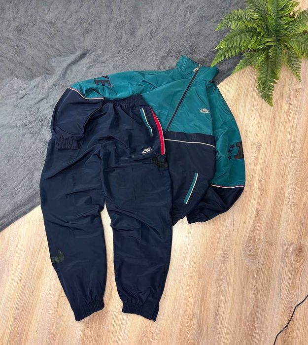 Nike 90s Vintage Nike Bootleg Nylon Track Suit Big Swoosh Logo | Grailed