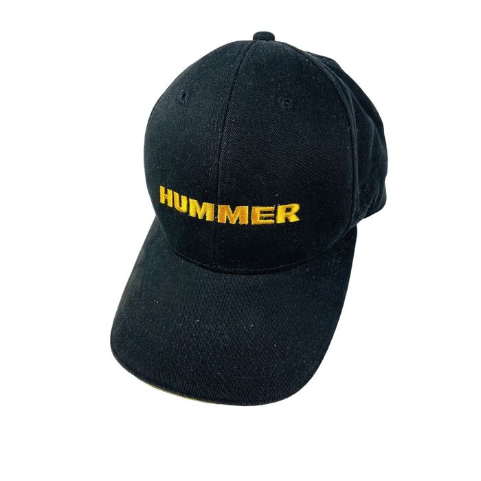 Custom Hummer Hat Cap Plain Logo Auto GM Adjustable Black Gold OSFA ...