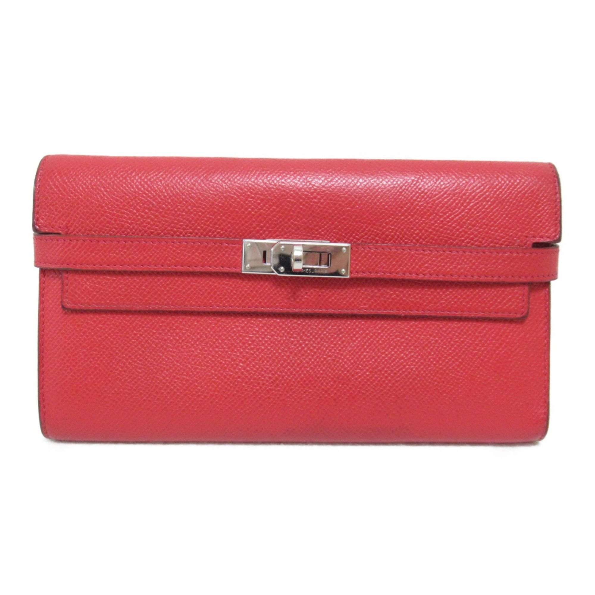 Hermes HERMES Kelly Wallet Bougainvillea Bifold Long Wallet Red Bouquet ...