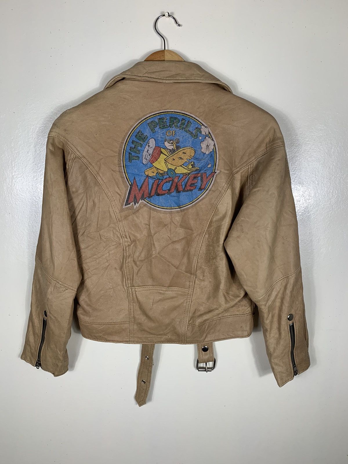Mickey Mouse Mickey & Co By Sirico Lamb Skin Leather Biker Jacket | Grailed