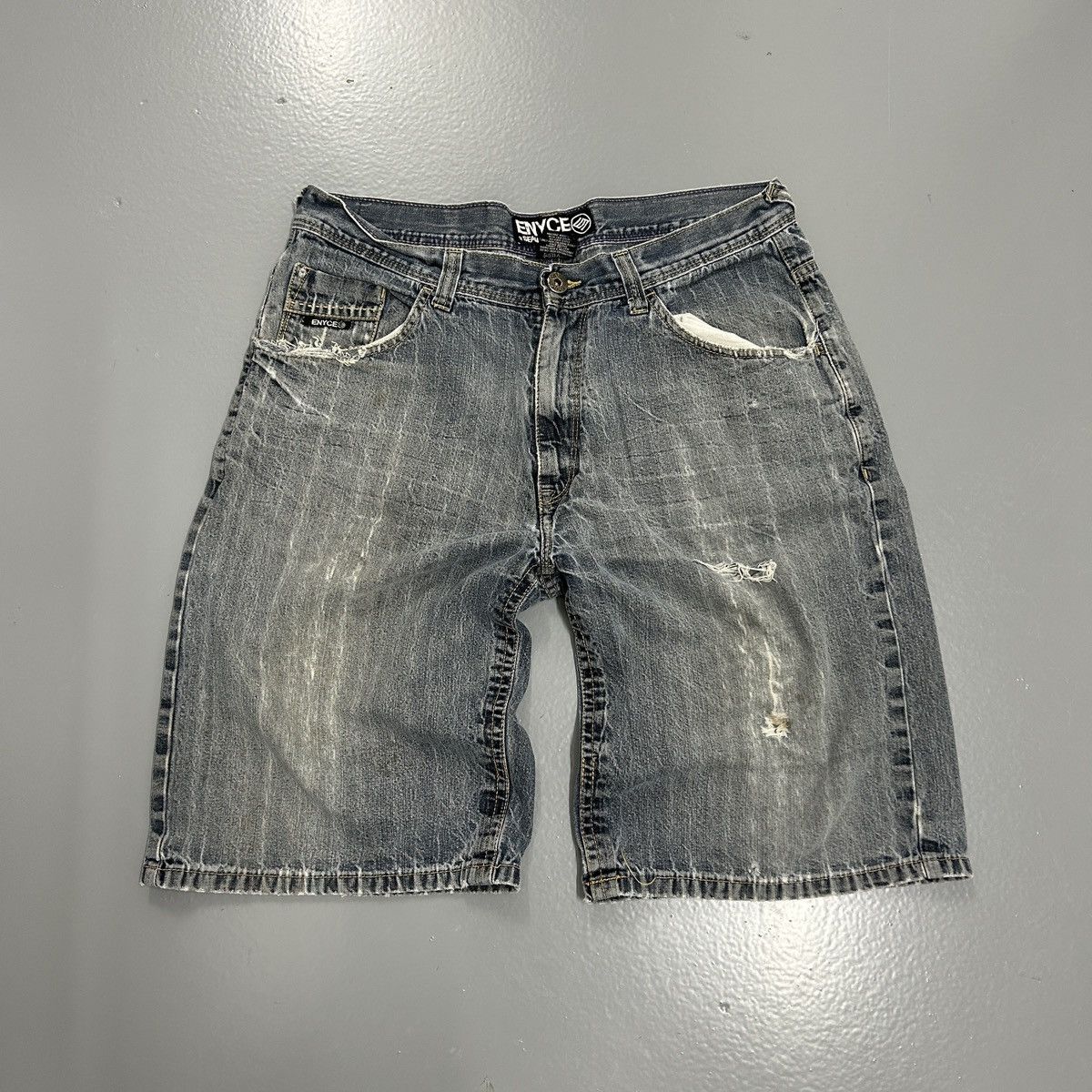 Vintage Crazy vintage y2k baggy wide faded Enyce distressed jorts | Grailed
