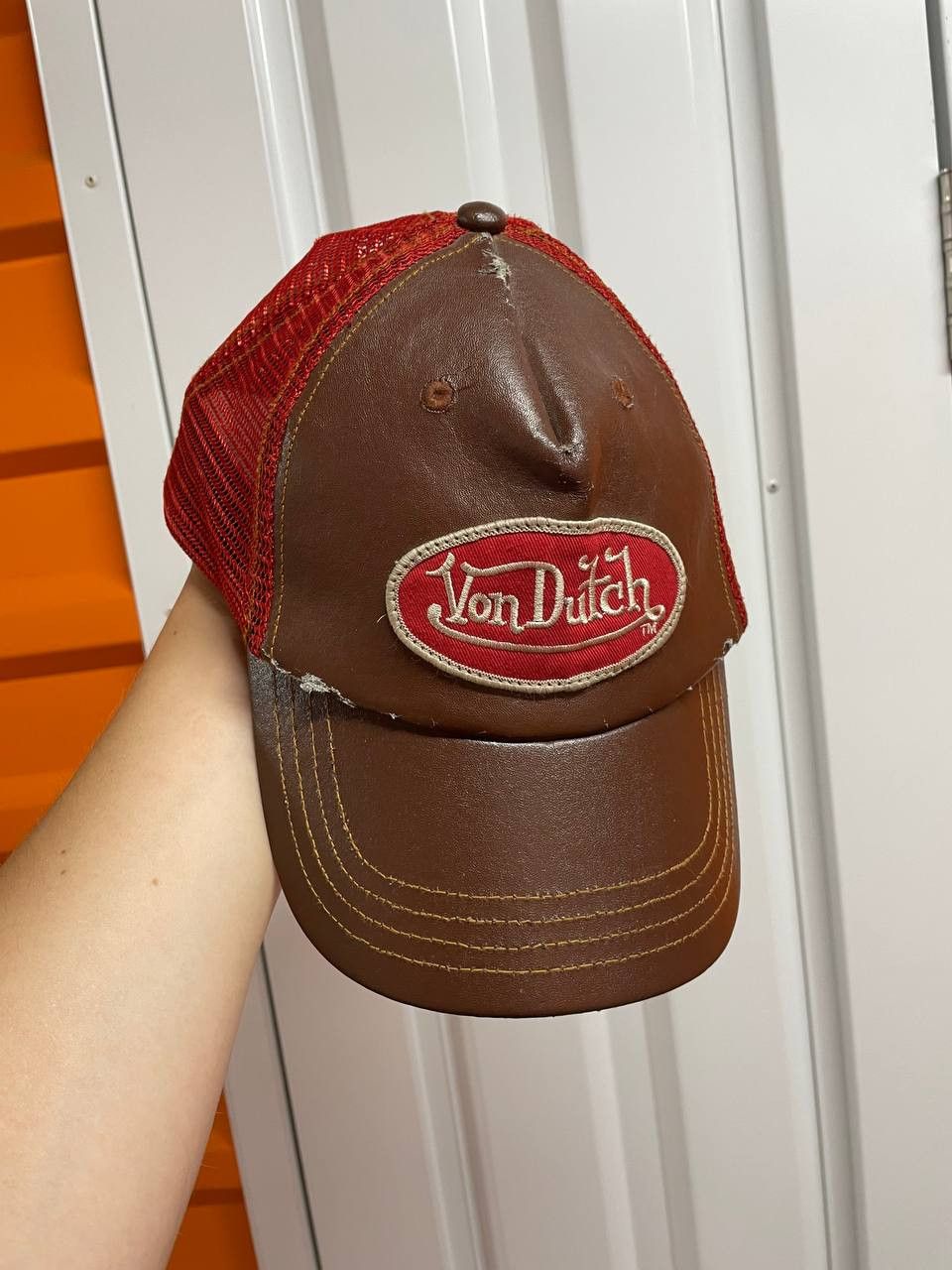 Vintage Rare Vintage Von Dutch Leather Trucket Hat Cap | Grailed