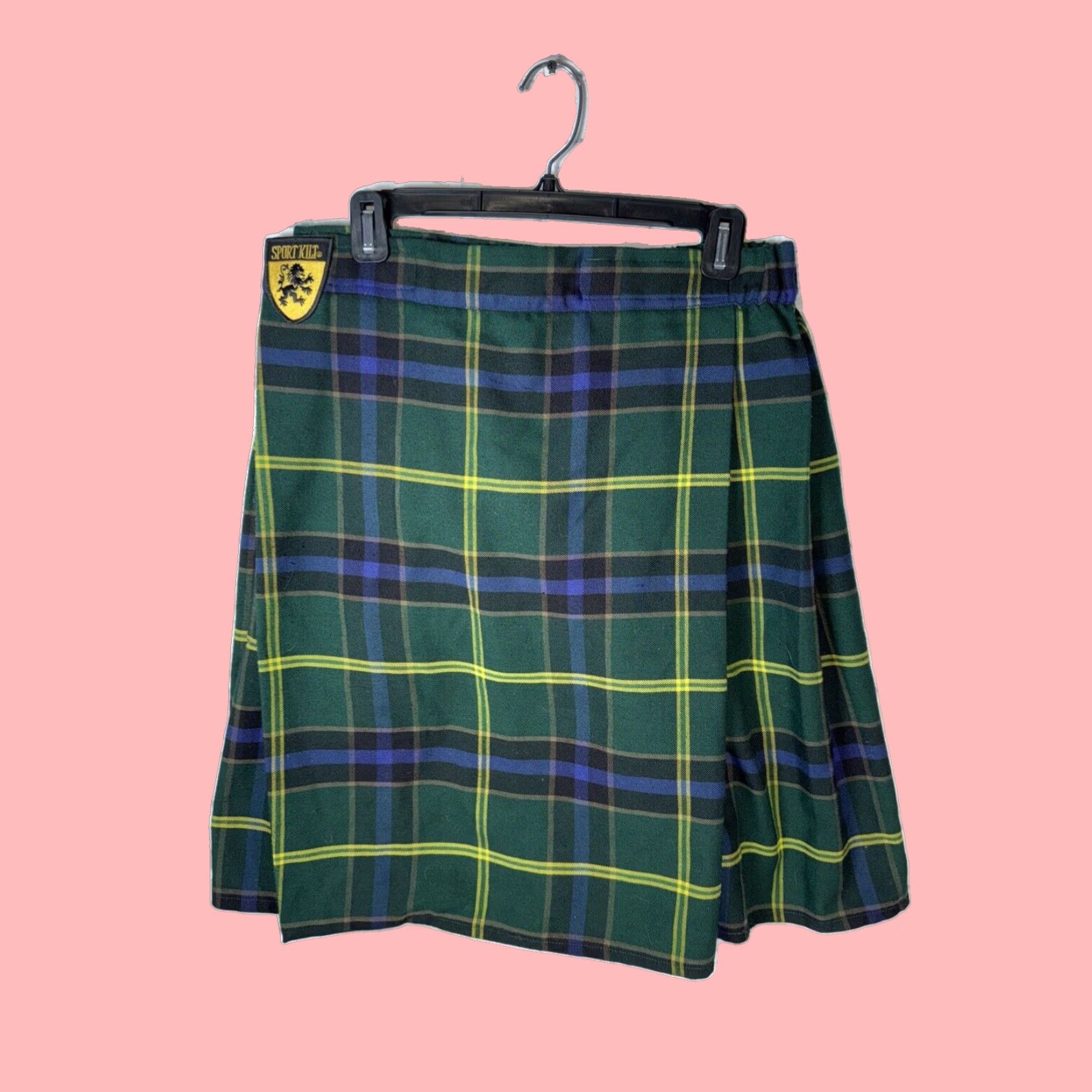 Vintage Mens Blue Green Scottish Tartan Plaid Kilt with Adjustable ...