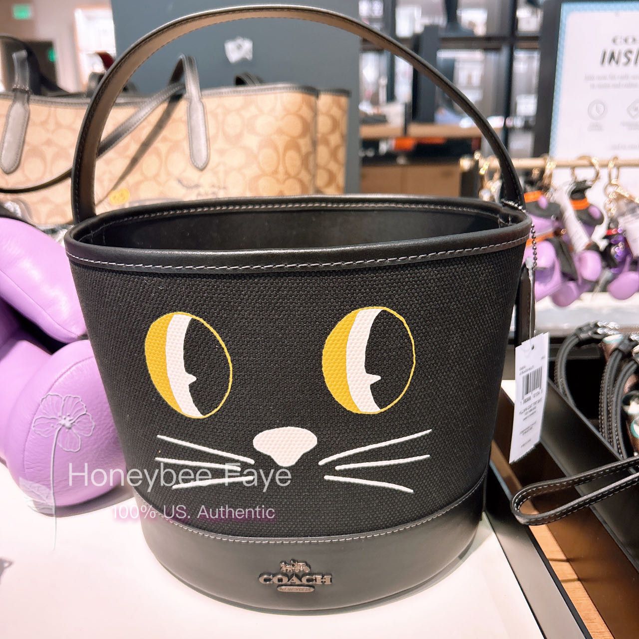 Coach Trick Or Treat Bucket In Signature Canvas With Halloween Cat ...