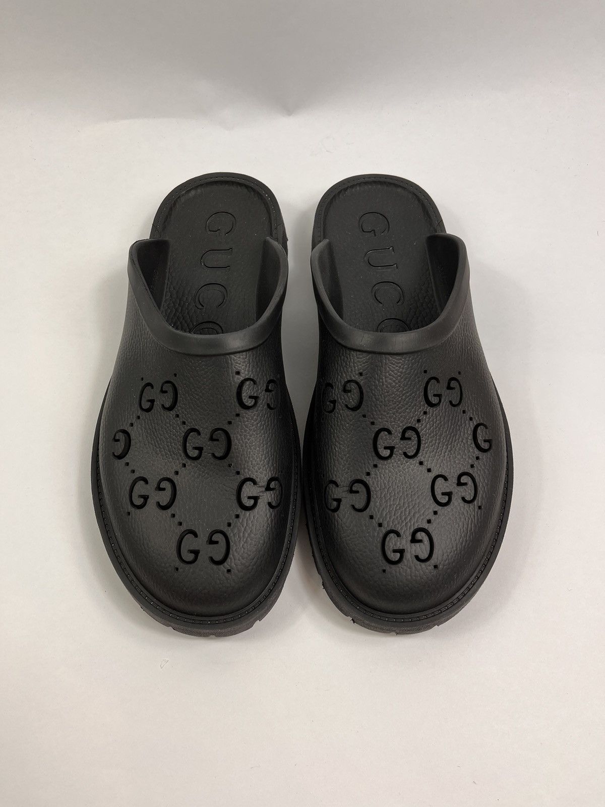 Gucci Logo perforated rubber clogs | Grailed