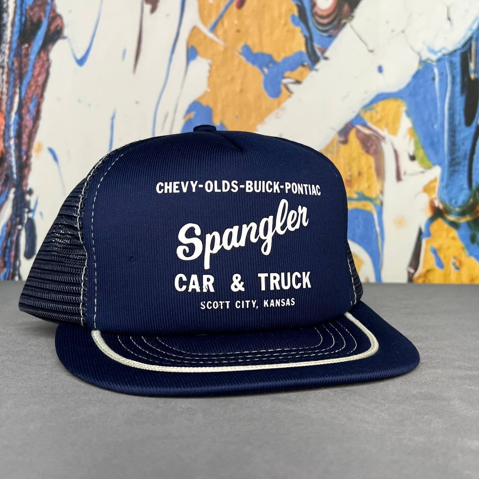 Hats × Vintage vtg 80s Spangler Car & Truck Chevy/Olds/Buick Dealership ...