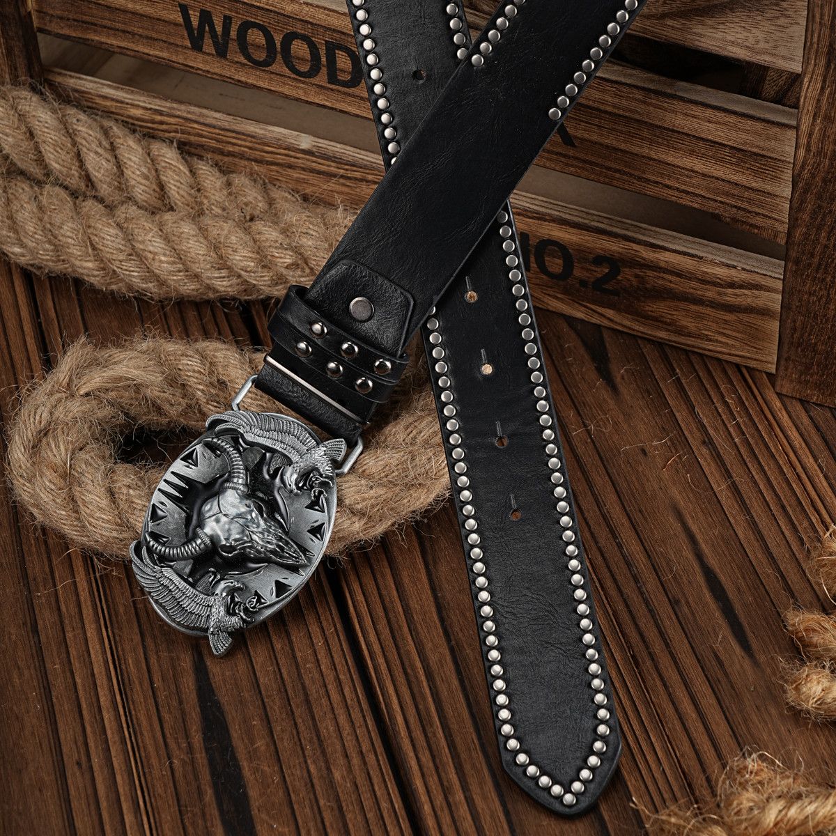 Leather 120cm Bull Skull Heavy Metal Punk Belt | Grailed