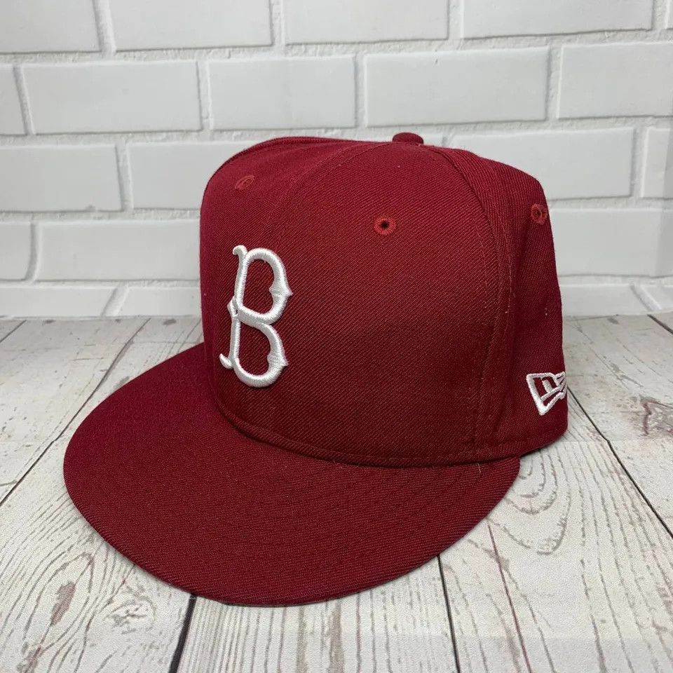 New Era Boston Red Sox MLB Size 8 Hat Fitted Cap Red Men | Grailed