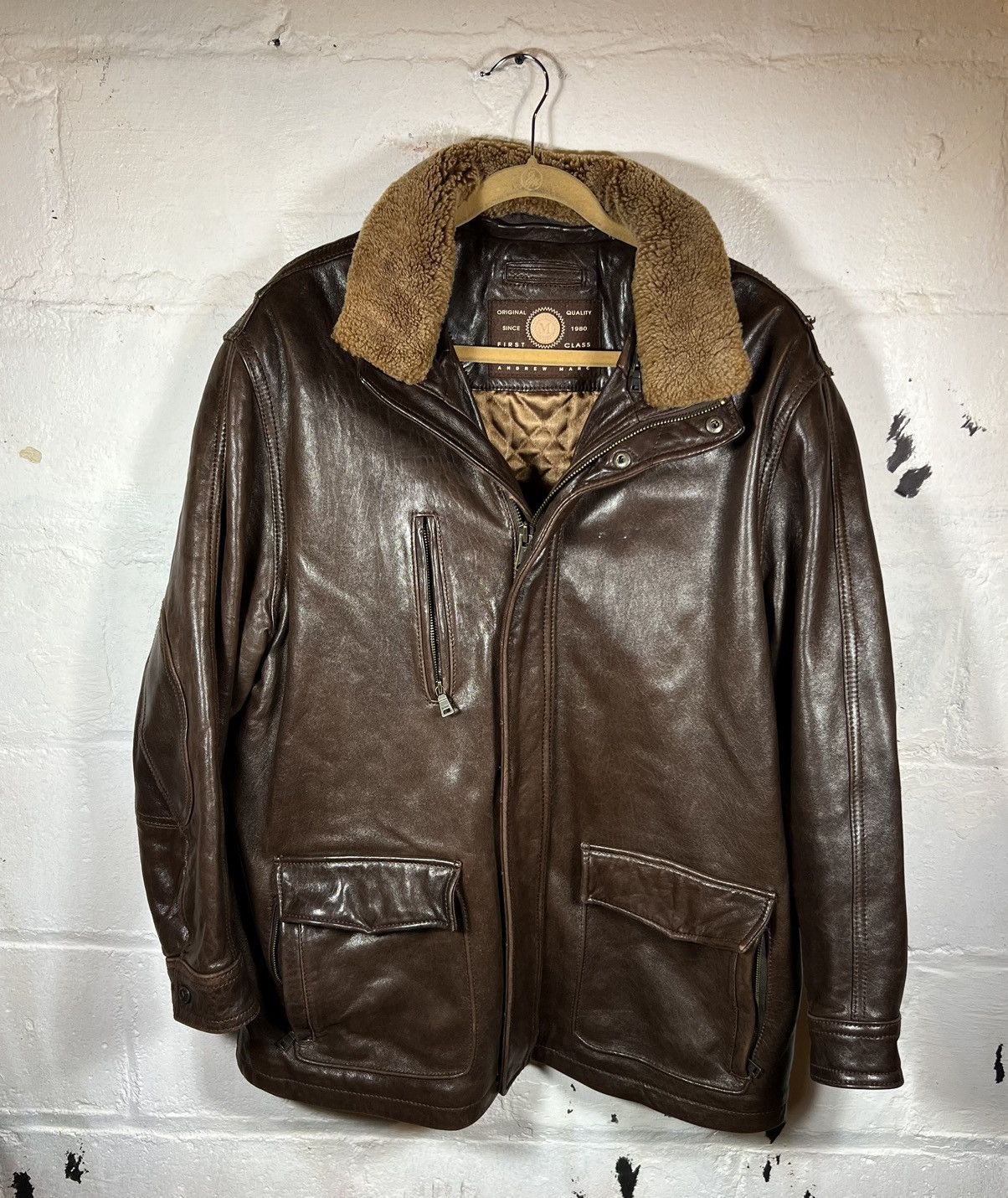 Marc Anthony Marc New York Leather Jacket Fur Collar | Grailed