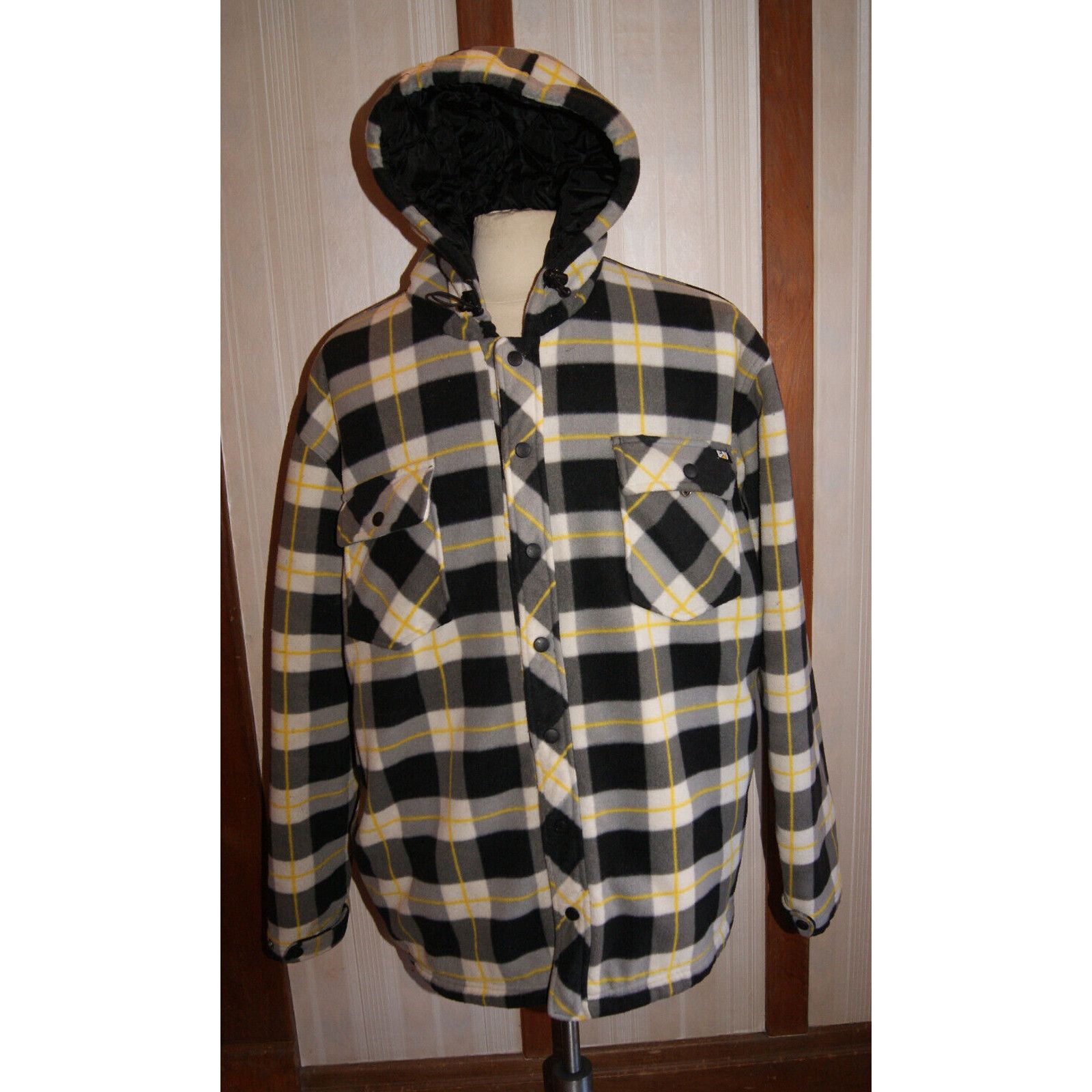 Caterpillar CAT Caterpillar Work Jacket Men 2XL Hooded Fleece Quilt ...