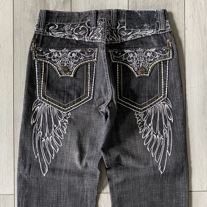 Imperious Delf Embroidered Y2K Jeans with Wings | Grailed