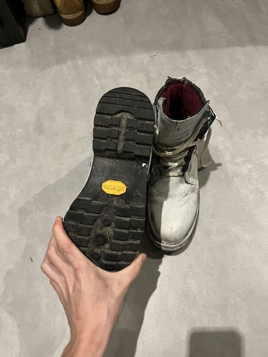 Vibram white painted vibram sole boots | Grailed
