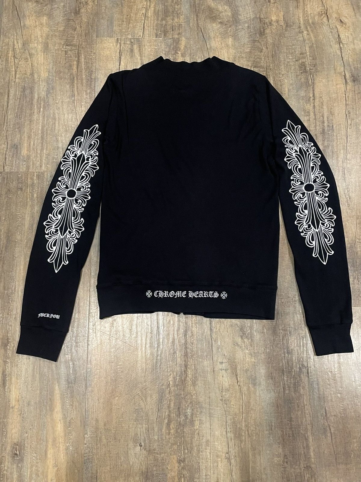 Chrome Hearts RARE Chrome Hearts Floral Cross Track Jacket Black Zip Up ...